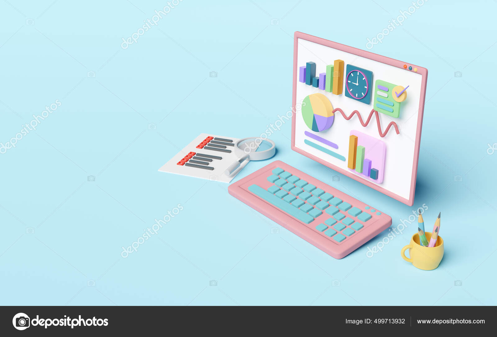 Laptop Computer Charts Graph Analysis Business Financial Data ...