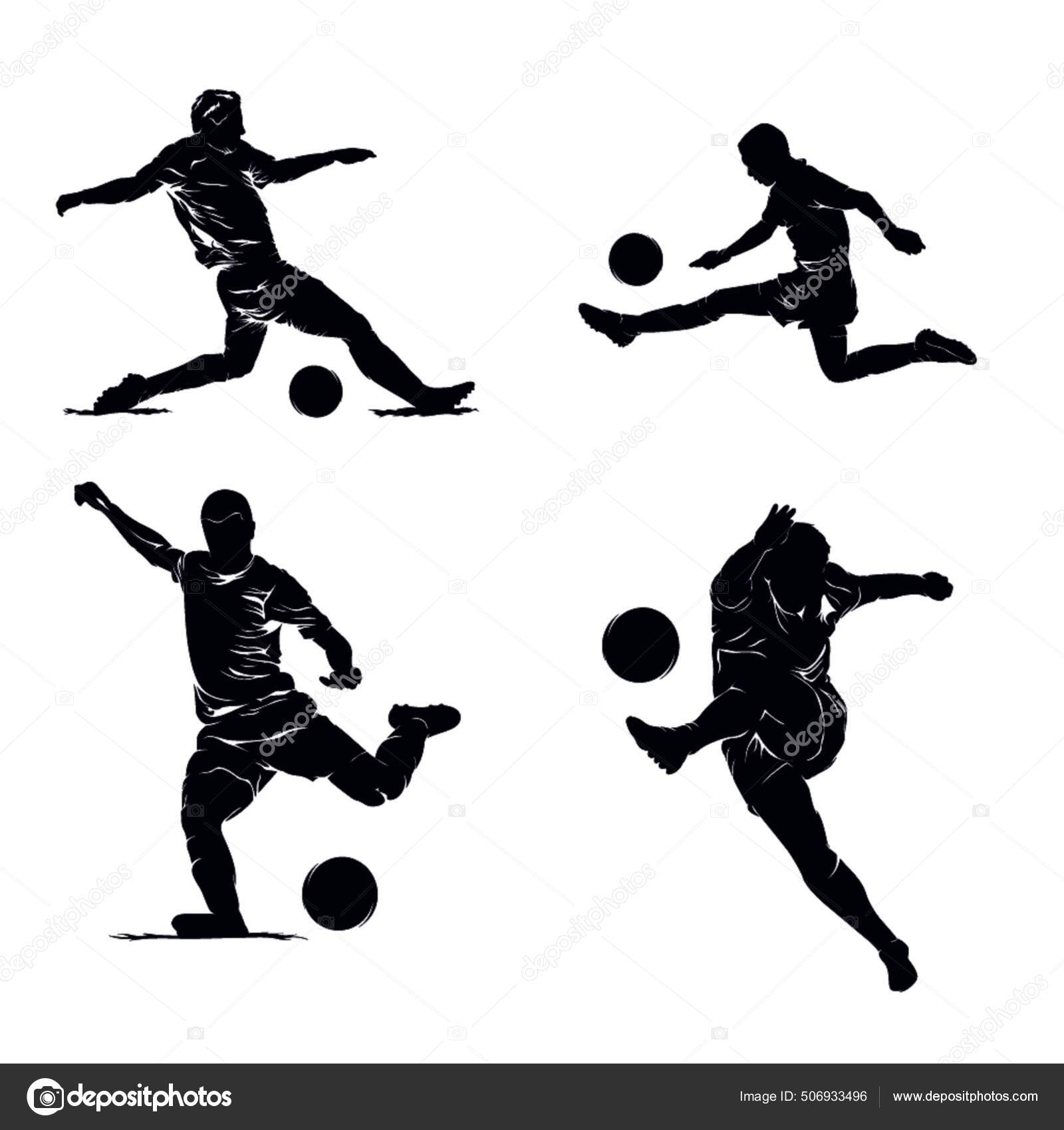 Football Silhouette Vector Illustration White Background Stock Vector ...