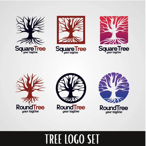 Abstract tree round logo Vector Art Stock Images | Depositphotos