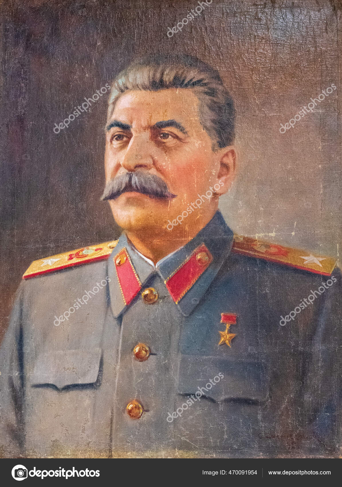 Druskininkai Lithuania May 2021 Stalin Old Oil Painting Russian ...