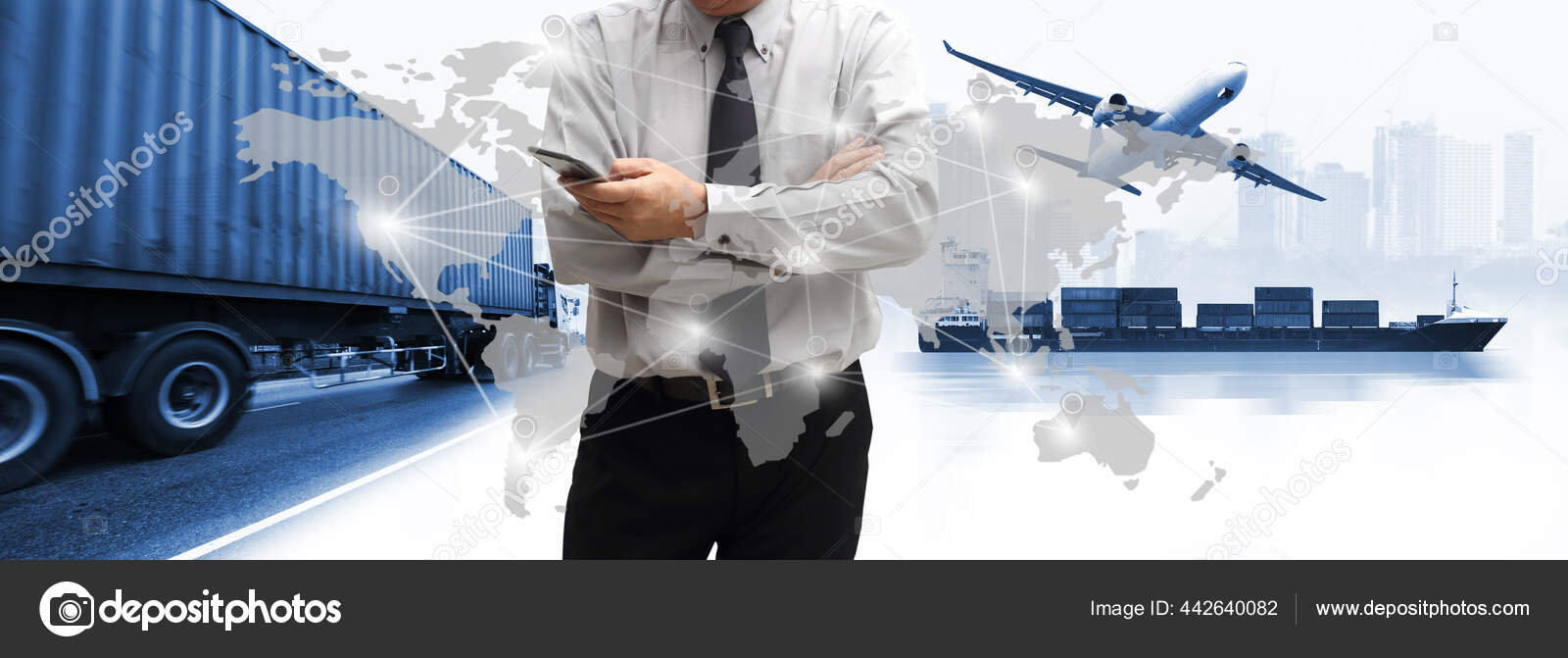 World Logistics Background Transportation Industry Shipping Business ...