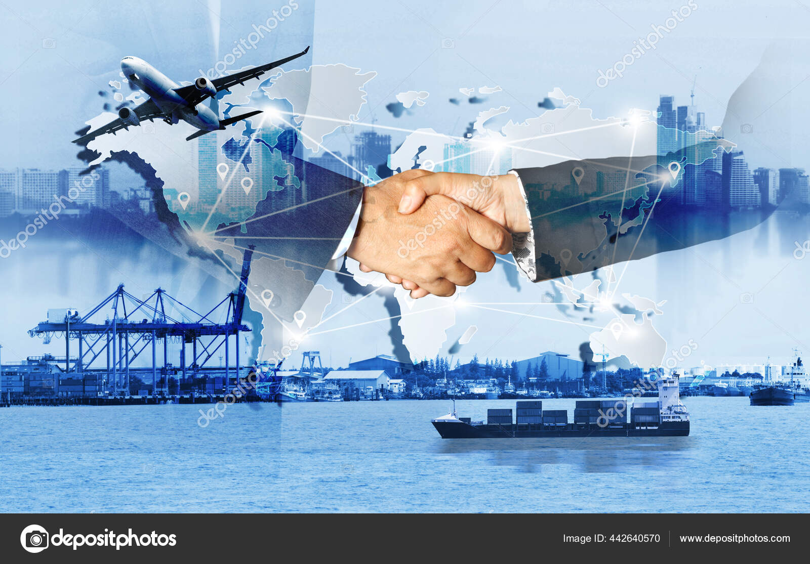 World Logistics Background Transportation Industry Shipping Business ...