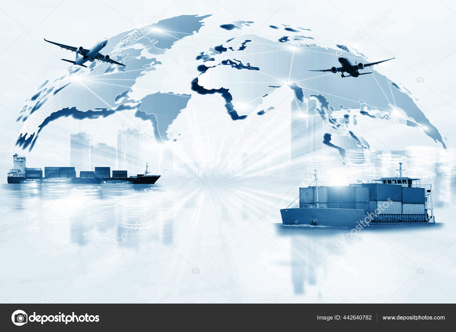 World Logistics Background Transportation Industry Shipping Business ...