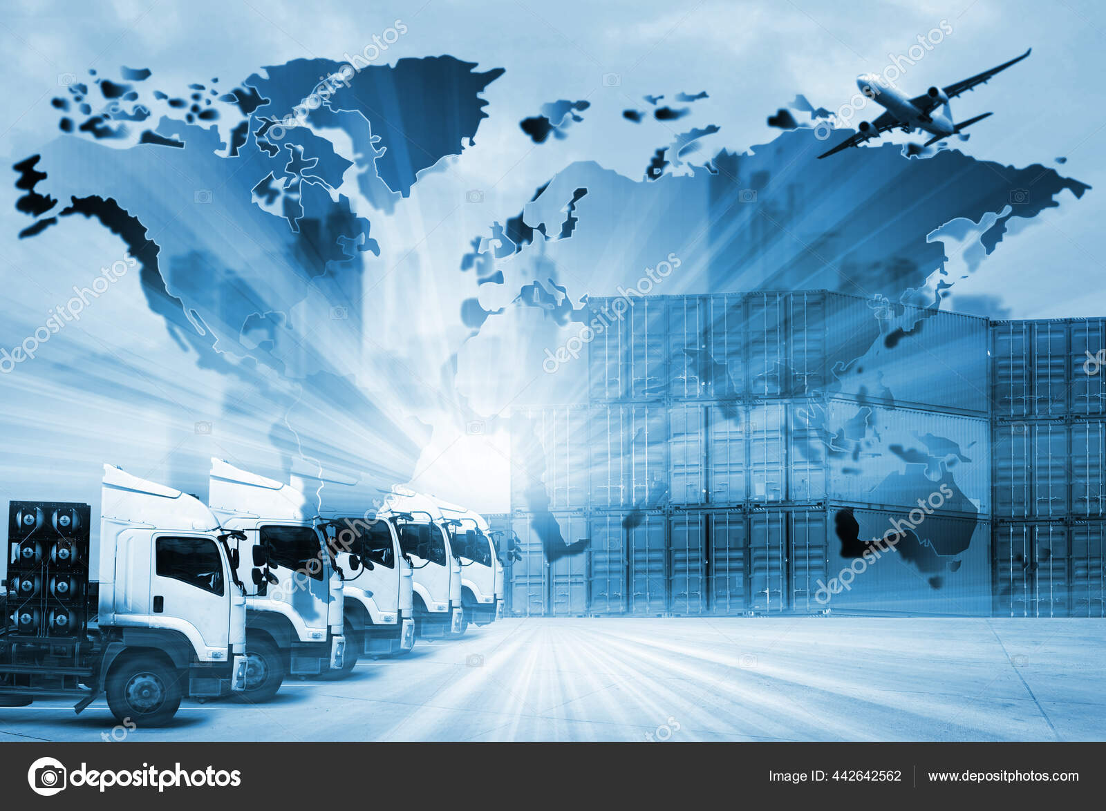 World Logistics Background Transportation Industry Shipping Business ...