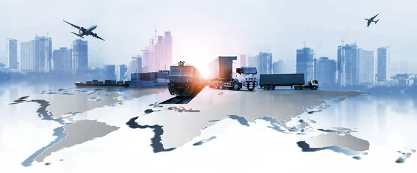 World Logistics World Map Logistic Network Distribution Background ...