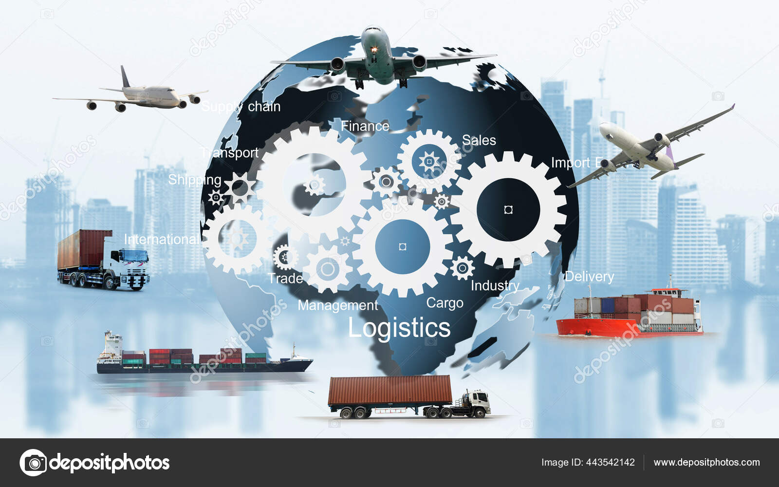 World Logistics World Map Logistic Network Distribution Background ...