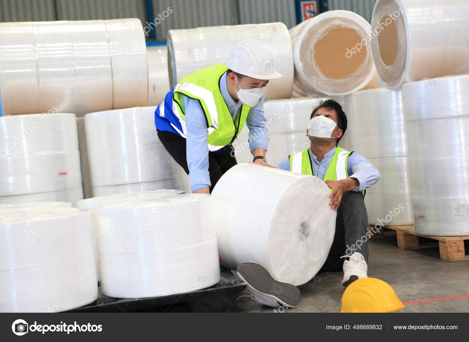 Dangerous Accident Warehouse Work Worker Accident Factory Safety First ...