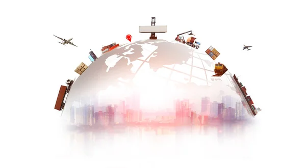 World Logistics World Map Logistic Network Distribution Background ...