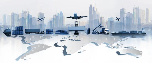 World Logistics World Map Logistic Network Distribution Background ...