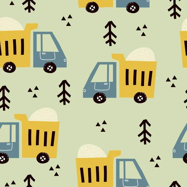 Cartoon Fire Engines Hand Drawing Lettering Decor Elements Flat Style ...