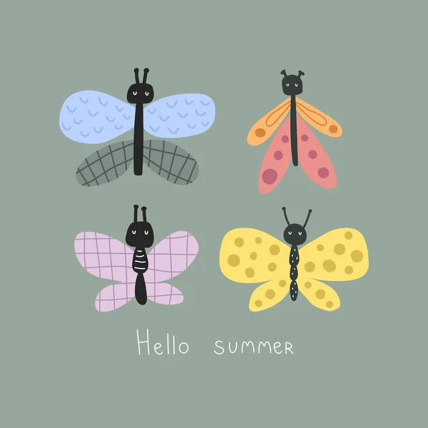 Hello Sunshine Cartoon Sun Hand Drawing Lettering Decor Elements Space ...