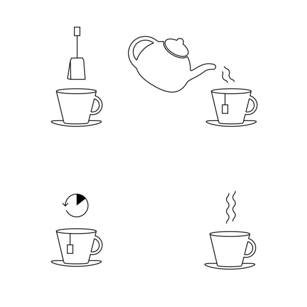 Tea brewing instructions Vector Art Stock Images | Depositphotos