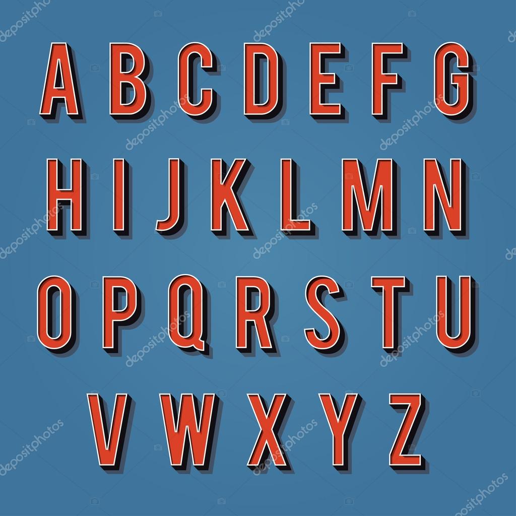 block letter alphabet 3d