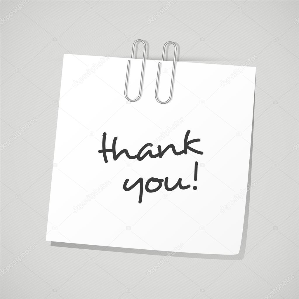 Reminder note with handwritten "thank you" Stock Vector by ...