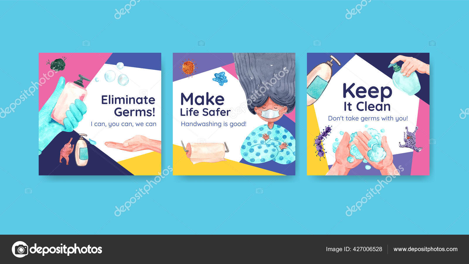 Ads Template Global Handwashing Day Concept Design Advertise Leaflet ...