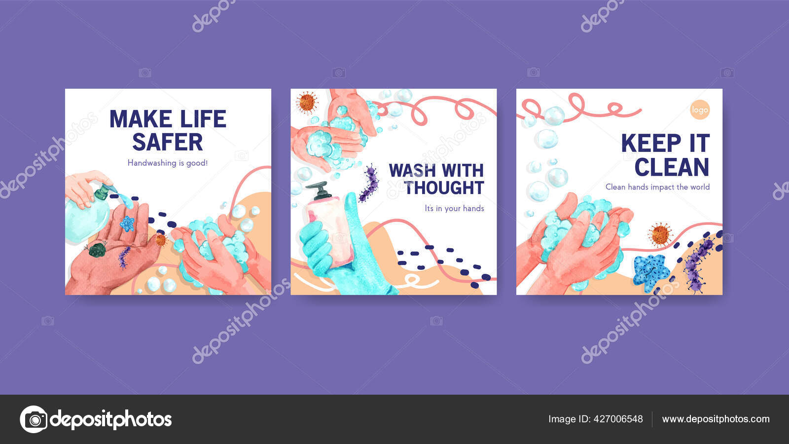 Ads Template Global Handwashing Day Concept Design Advertise Leaflet ...