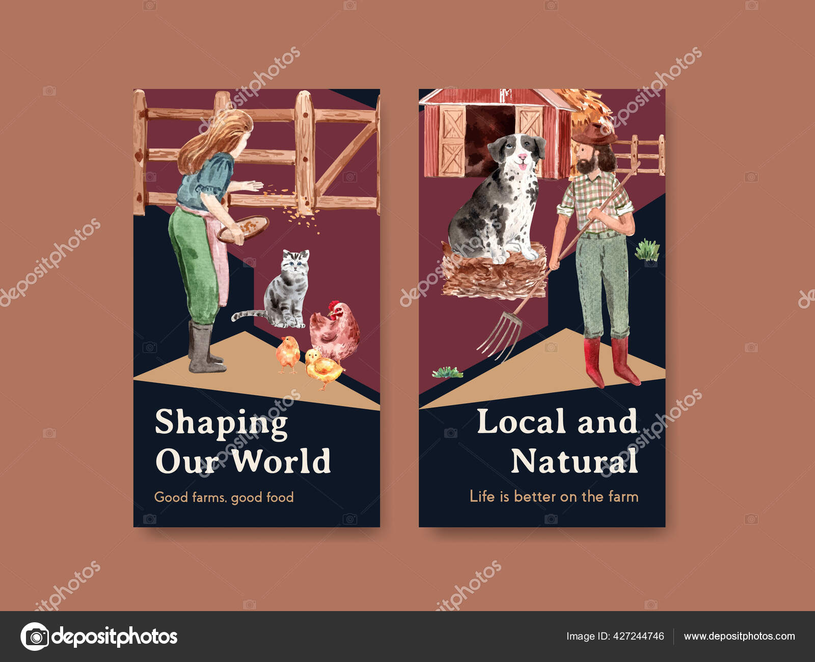 Instagram Template Farm Organic Concept Design Online Marketing Social ...