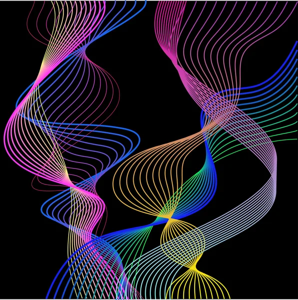 Illustration with smooth flexible curved motley colored lines set ...