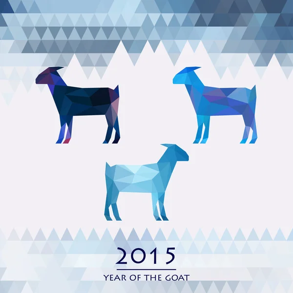 Blue goat vector background, the symbol of the new year of the goat ...