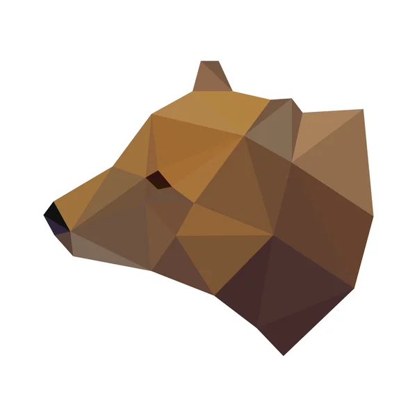 Cabeza de oso triángulo geométrico poligonal abstracto aislada sobre ...