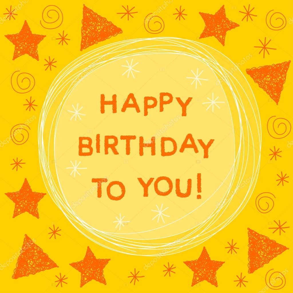 Funny card background with hand drawn simple graphic elements Stock ...