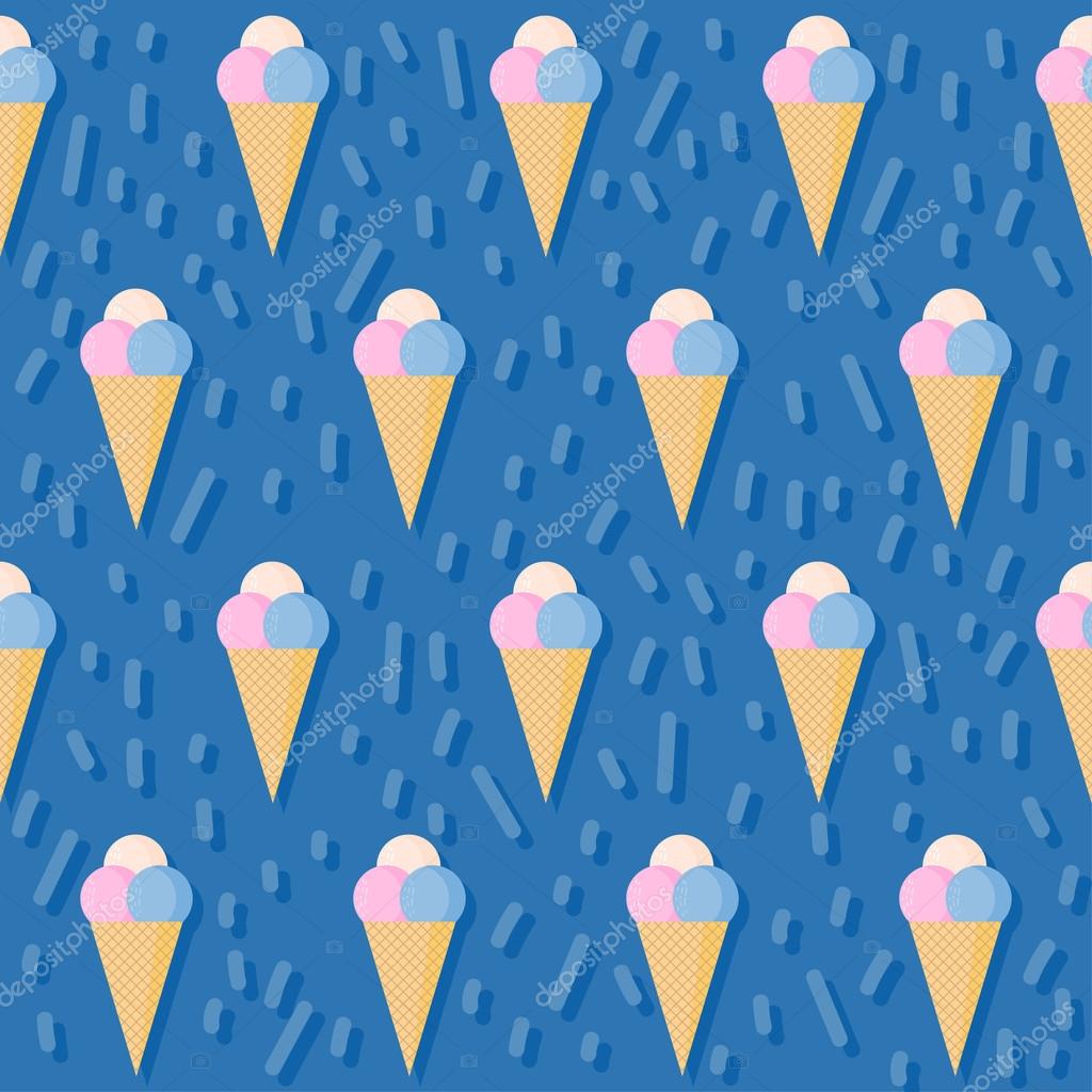 Ice Cream Seamless Pattern Background Stock Vector Image By