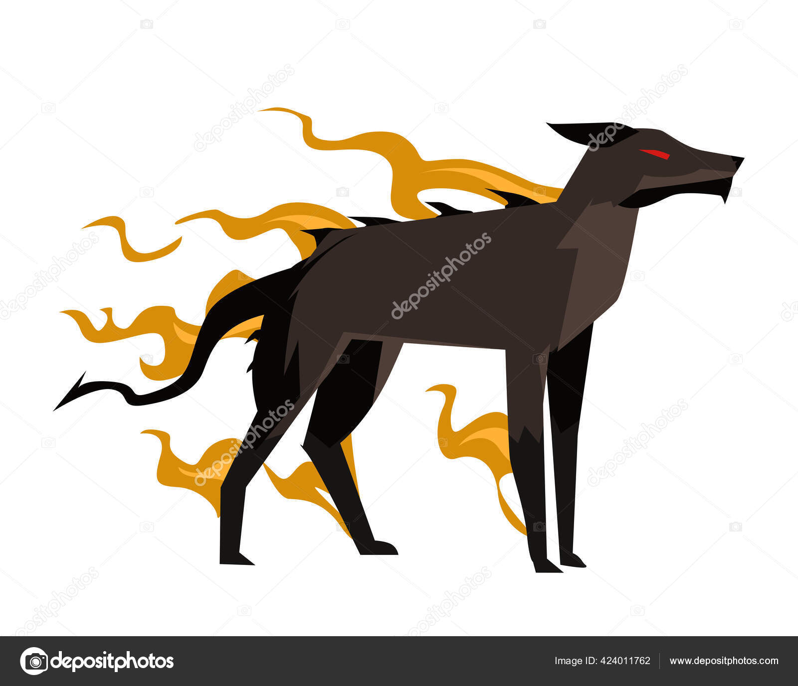 Hell Hound Dark Nightmare Devil Dog Stock Vector Image by ...