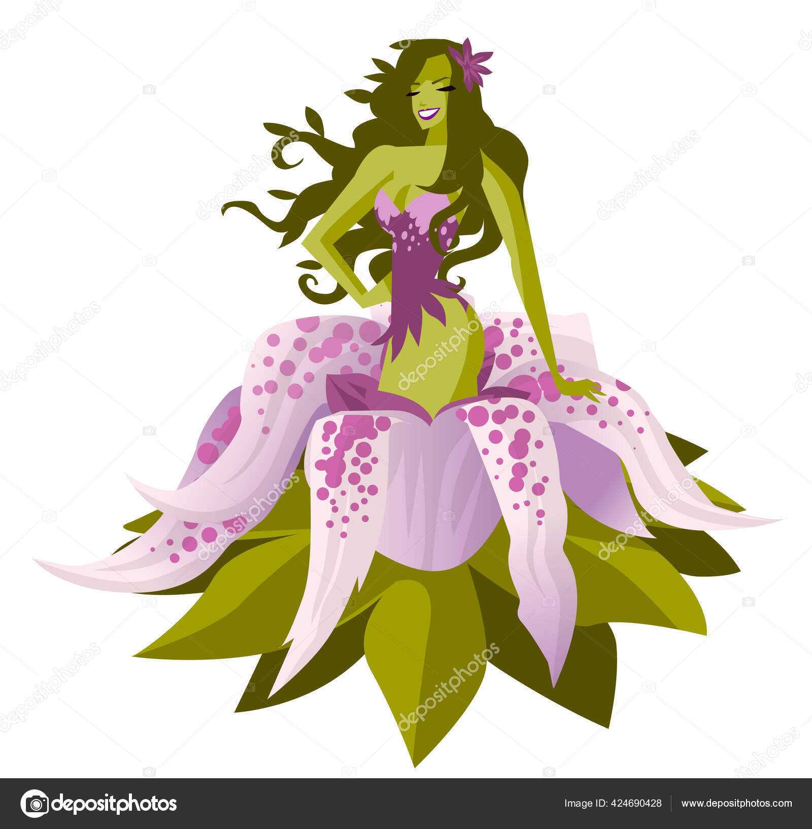 Alraune Female Half Flower Magical Creature Stock Vector by ...