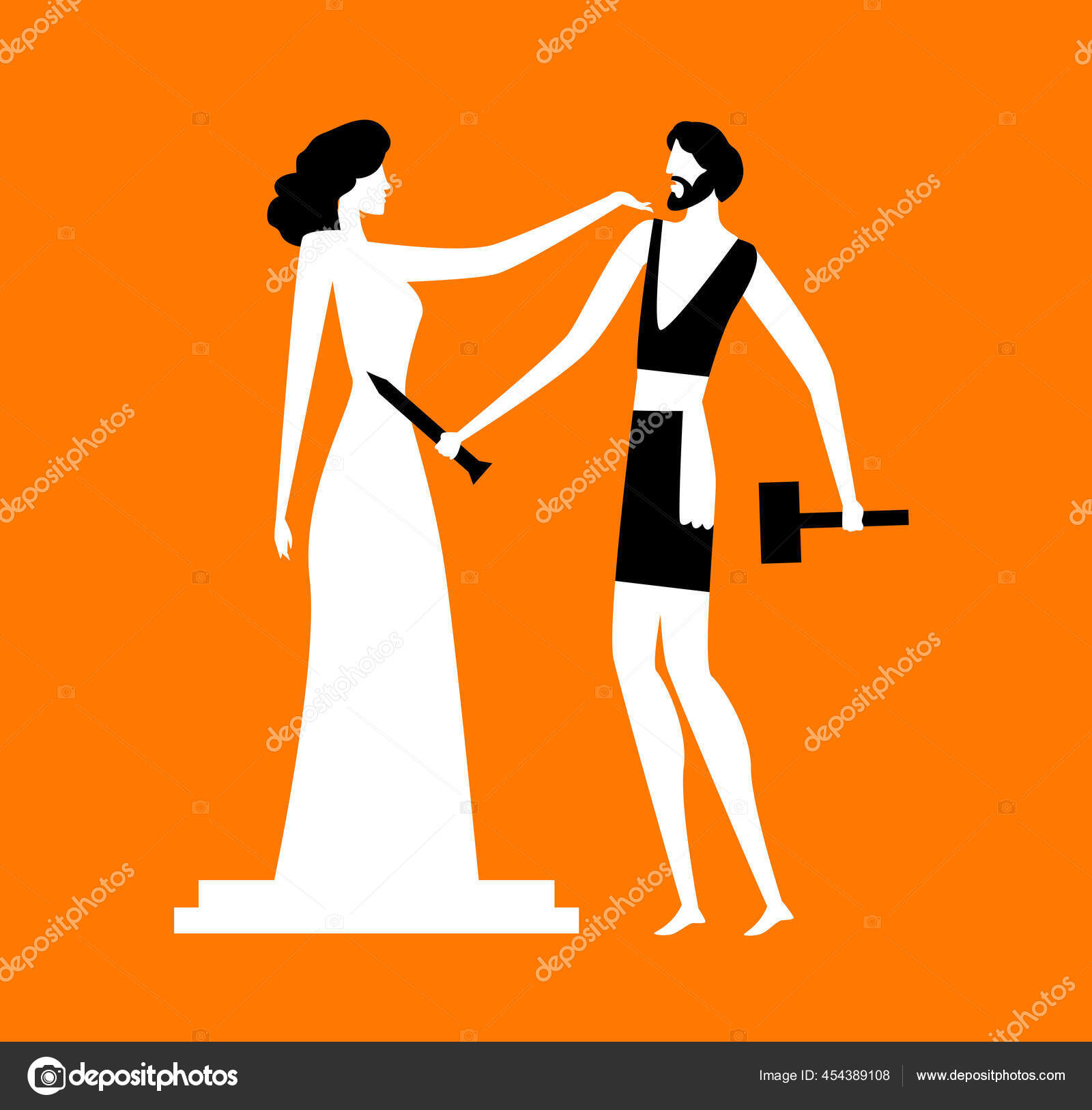 Pygmalion And Galatea Drawing