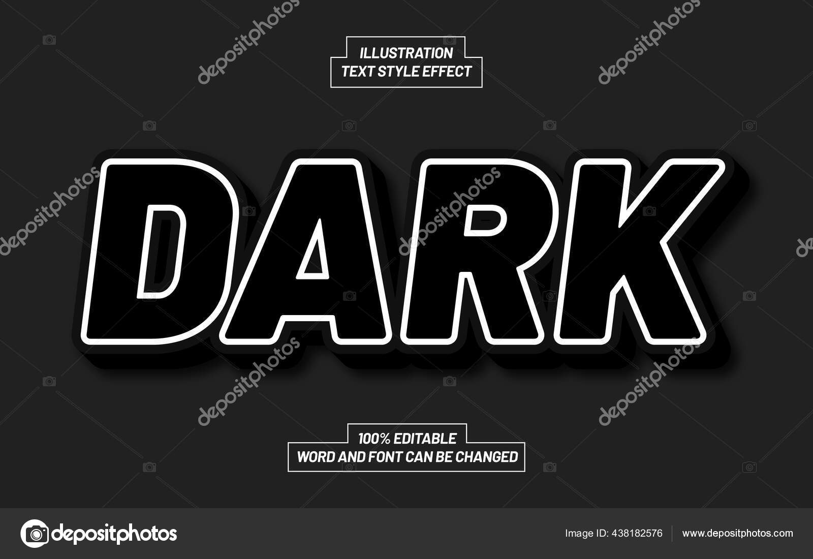 Dark Text Style Effect Stock Vector Image by ©MZNF #438182576