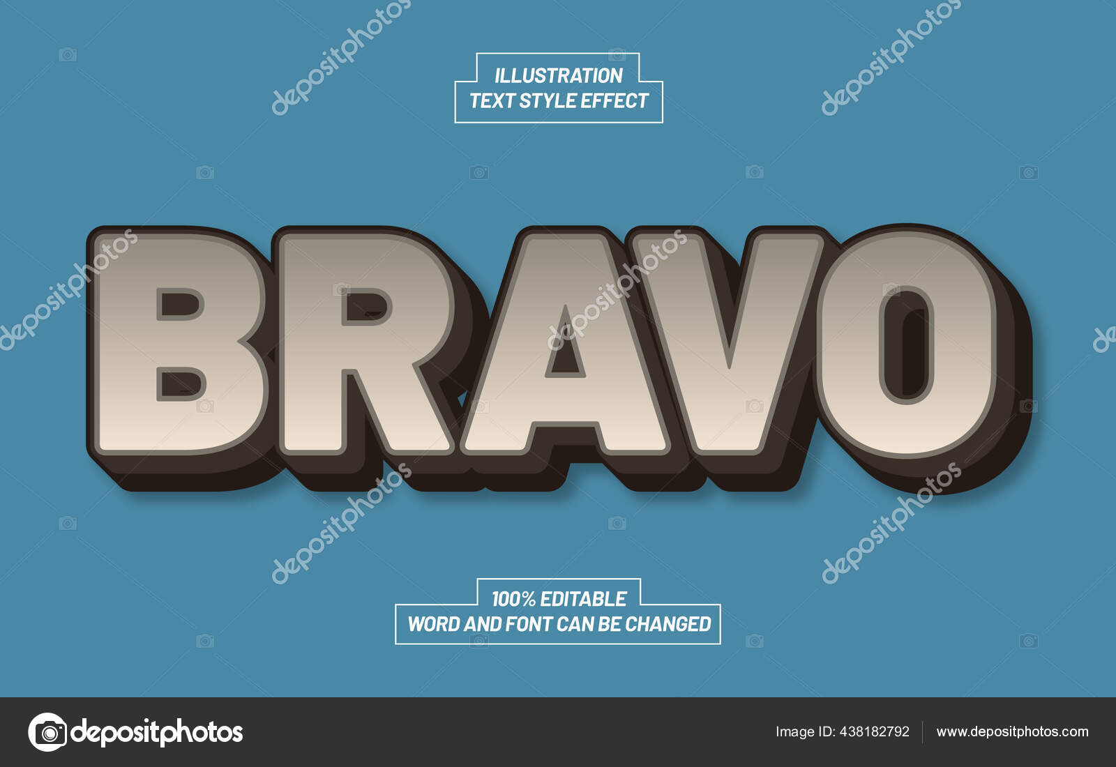 Bravo Text Style Effect Stock Vector by ©MZNF 438182792