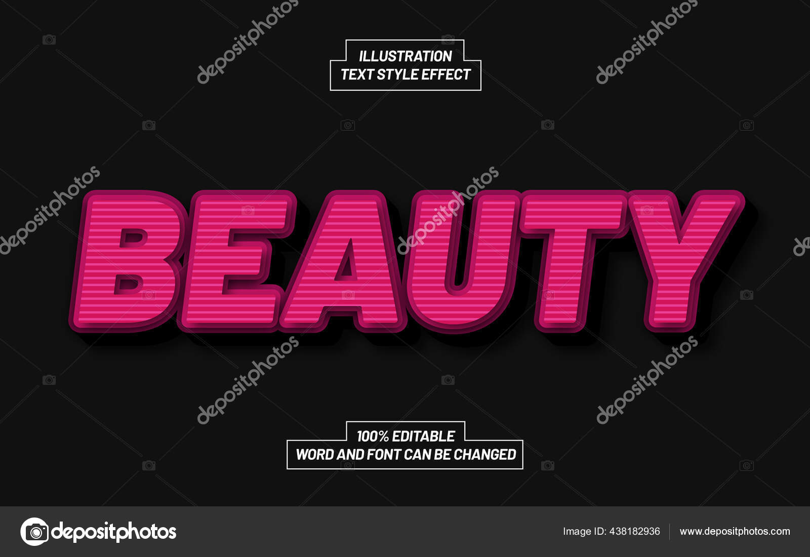 Belleza Audaz Efecto Estilo Texto Vector de stock por ©MZNF 438182936
