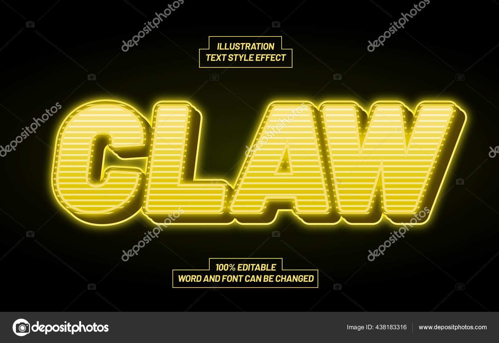 Yellow Bold Text Style Effect Mockup Stock Vector by ©MZNF 438183316