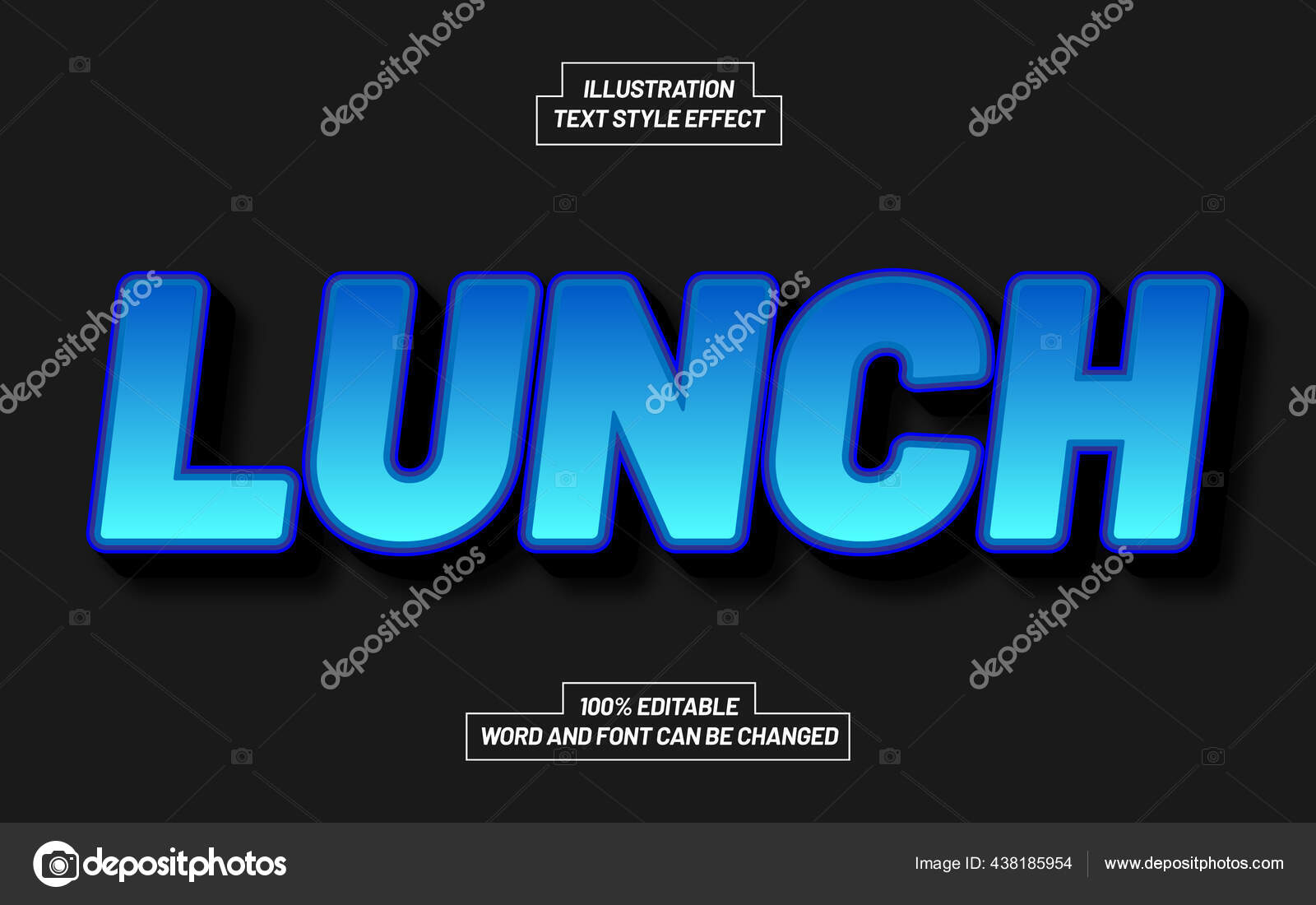Lunch Text Style Effect Stock Vector by ©MZNF 438185954