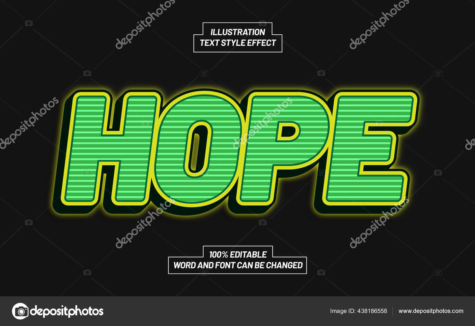 Hope Text Style Effect Stock Vector Image by ©MZNF #438186558