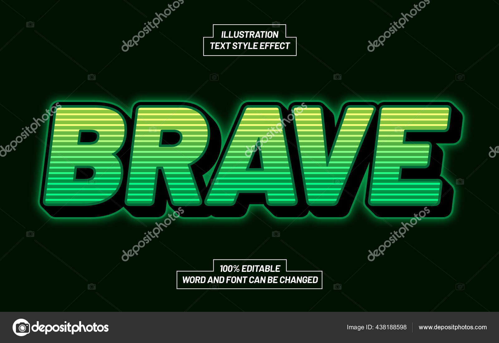Brave Bold Text Style Effect Stock Vector by ©MZNF 438188598