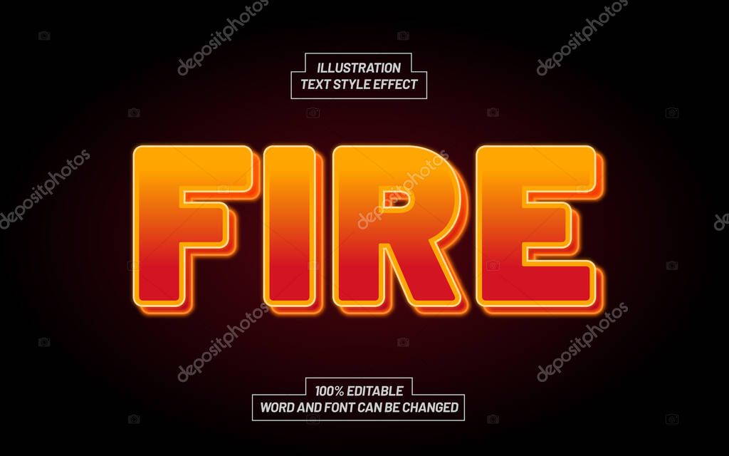 Fuego Negrita Texto Estilo Efecto Burla Vector de stock por ©MZNF 438189784