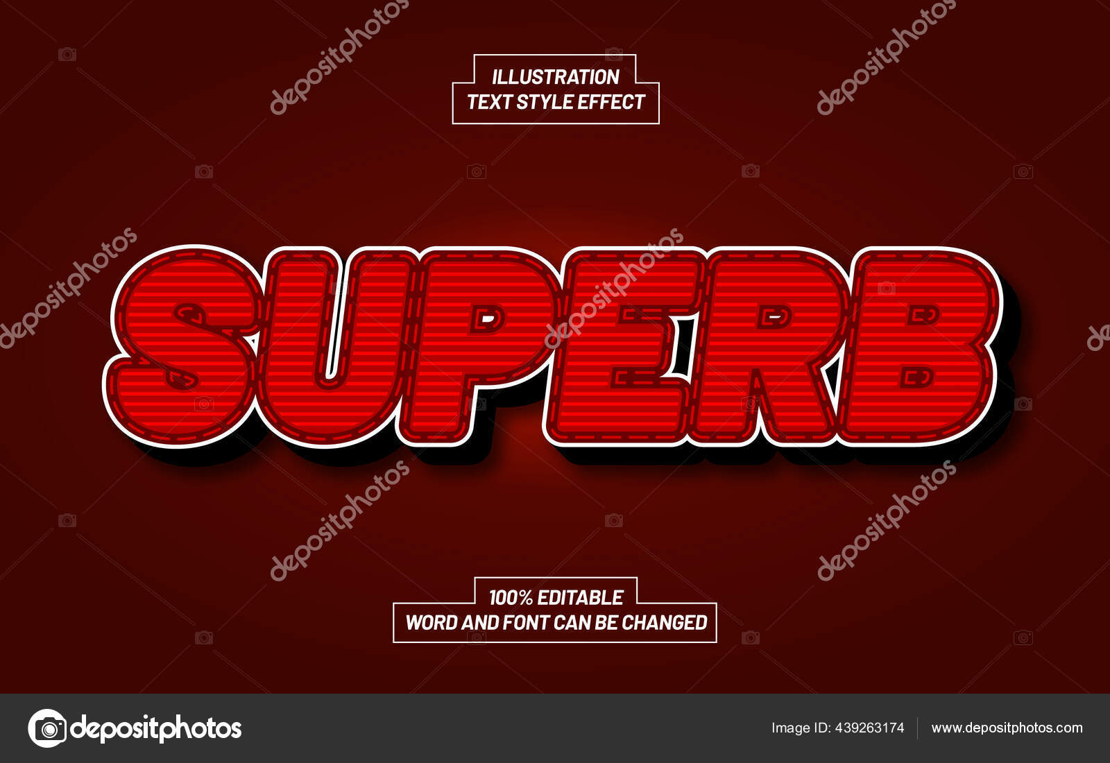 Superb Bold Text Style Effect Stock Vector Image by ©MZNF #439263174