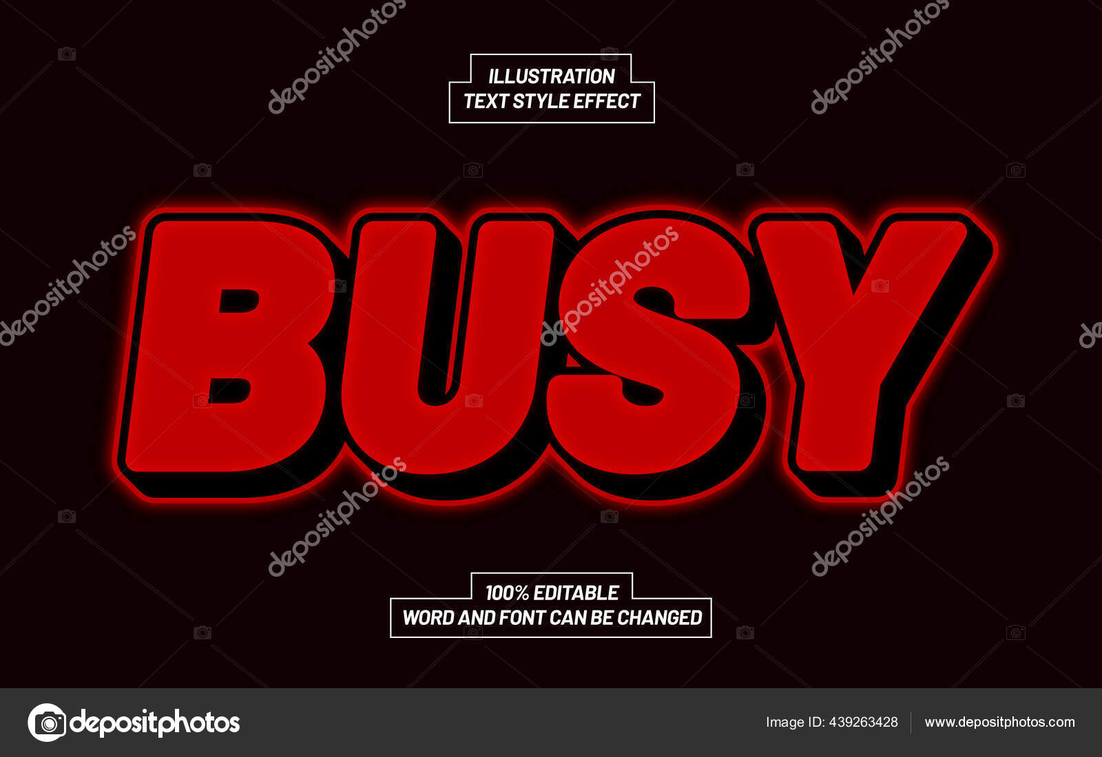 Busy Text Style Effect Stock Vector Image by ©MZNF #439263428