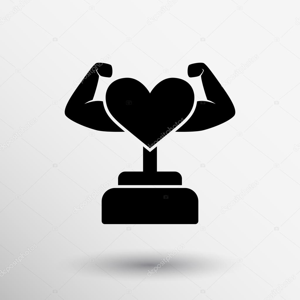 Heart muscles award icon Strong logo human Stock Vector by ©moleks ...
