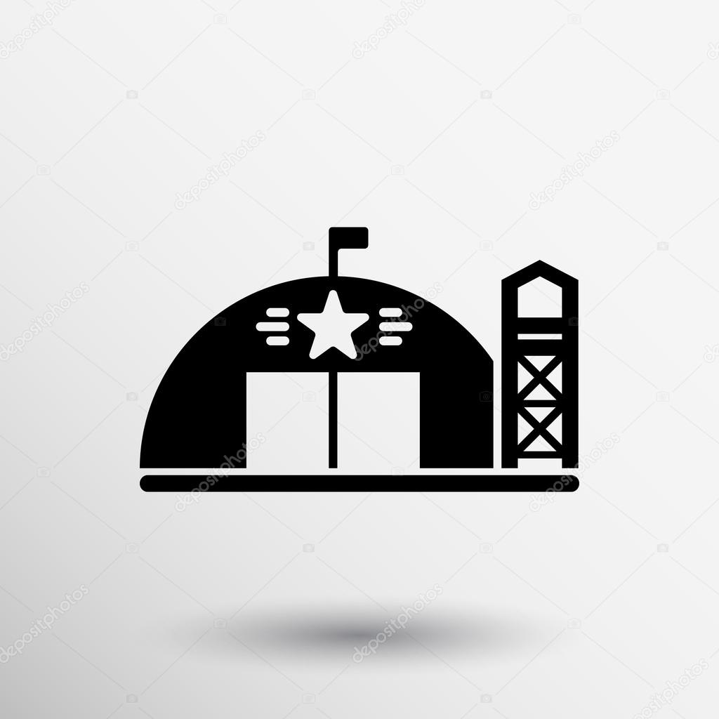 Military barracks station icon airstrikes architecture army Stock ...