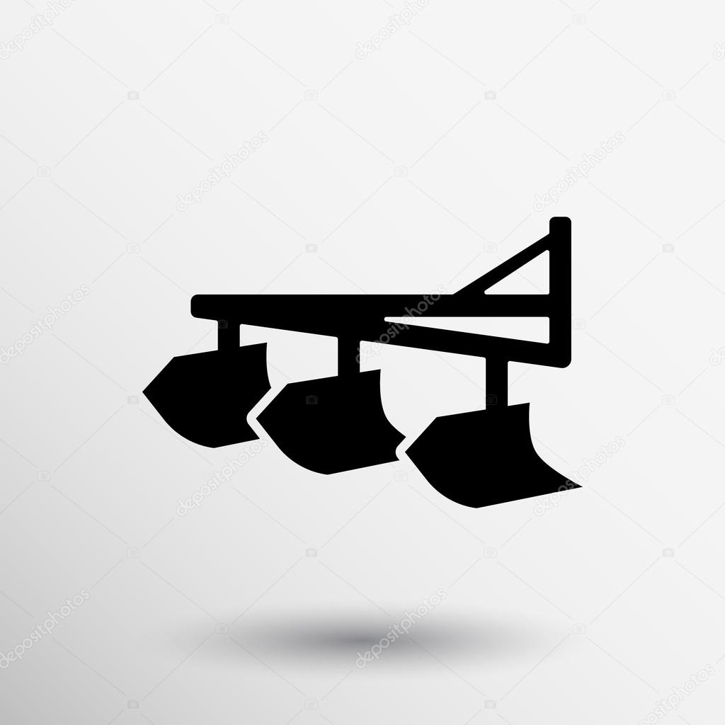 Plow icon rubber agriculture symbol full farm — Stock Vector © moleks ...