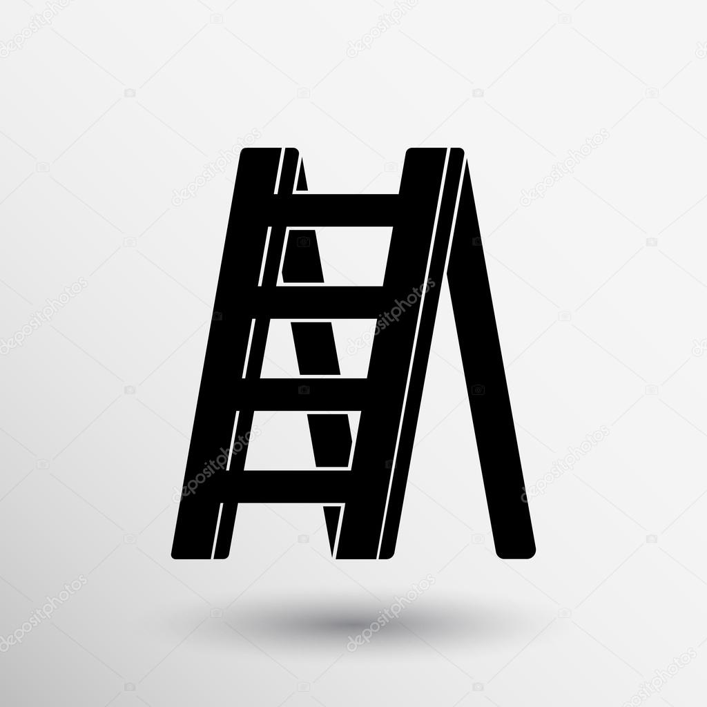 Foldable stepladder isolated ladder icon build work — Stock Vector ...