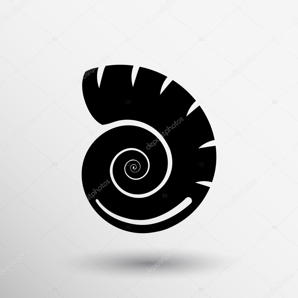 Shell icon sea marine silhouette seashell ocean symbol nature Stock ...