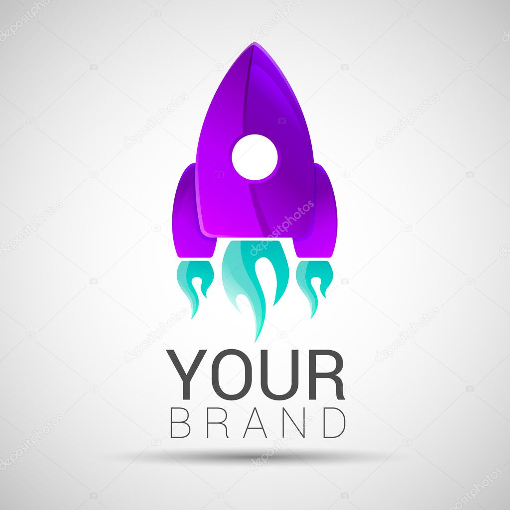 Abstract rocket logo. Startup design template. Editable for your ...