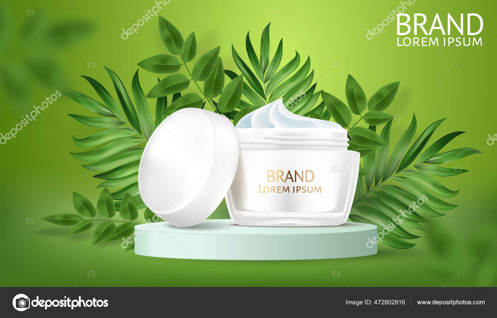 Cosmetics White cream moisturizer hydration Vector realistic. Product ...