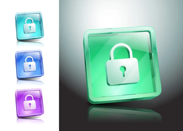 3d glossy lock icon — Stock Vector © redshinestudio #6275520
