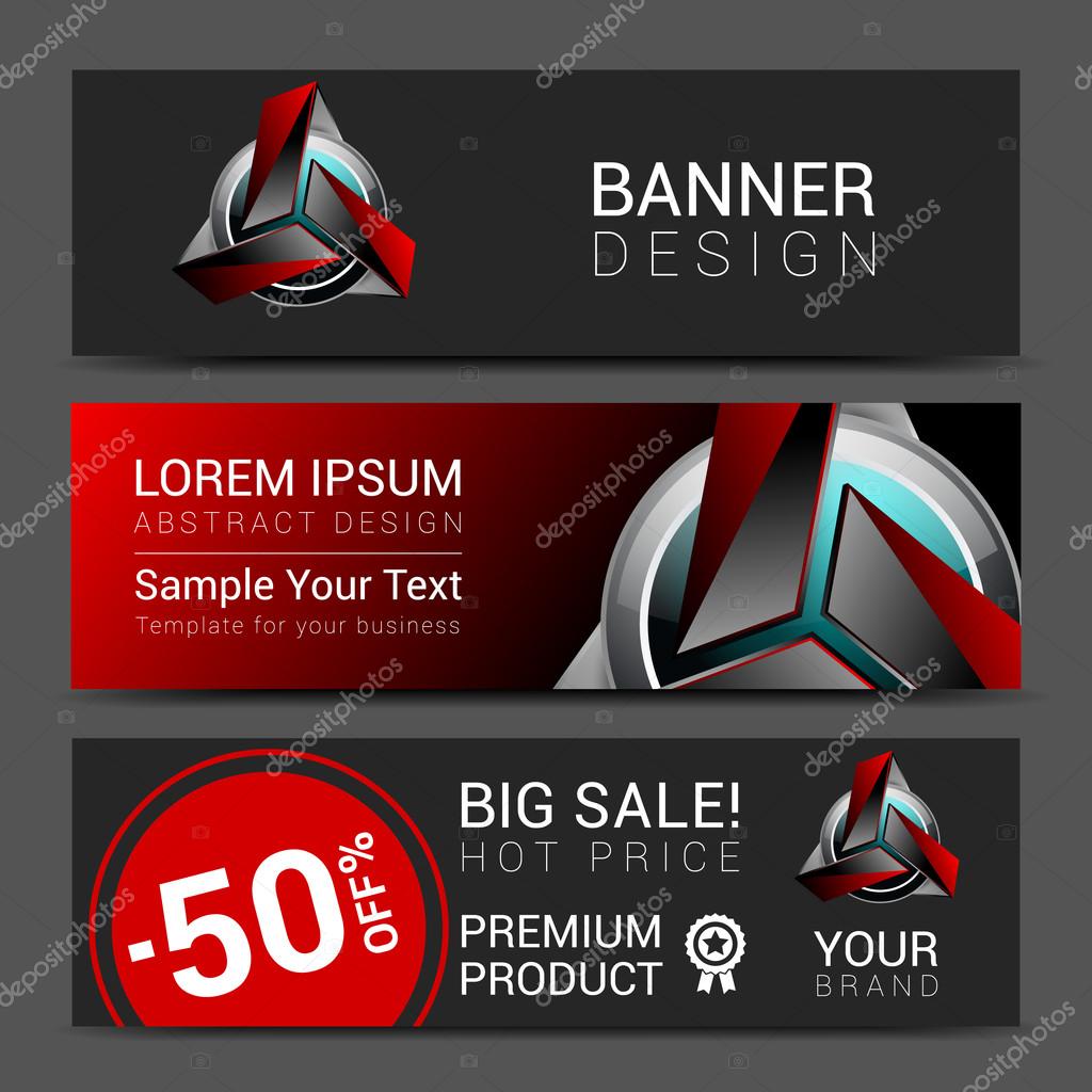Banner design red robot technology turquoise black Stock Vector Image ...