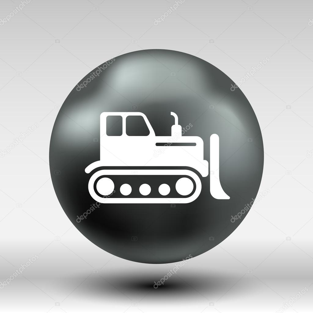 Crawler Dozer tractor icon vector button logo symbol concept ⬇ Vector ...