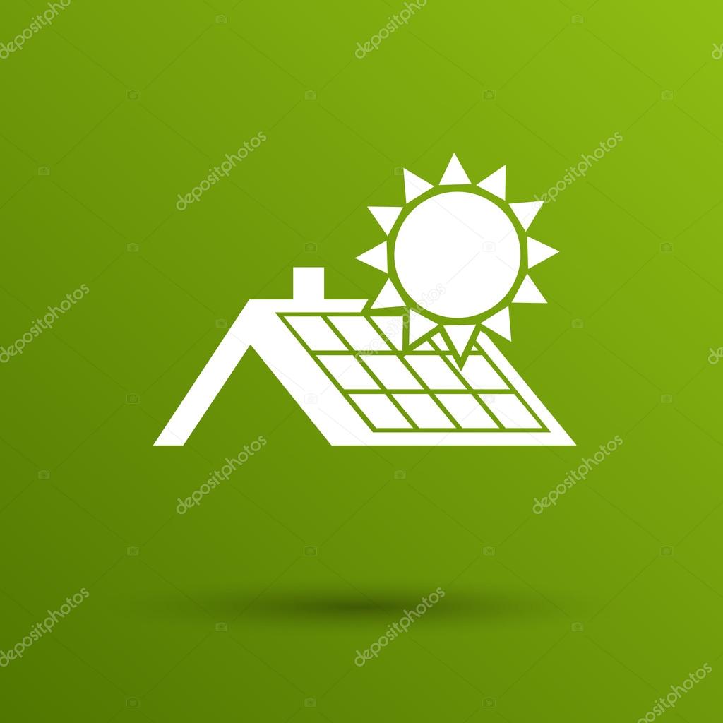 Solar panels roof icon vector button logo symbol concept Stock Vector ...